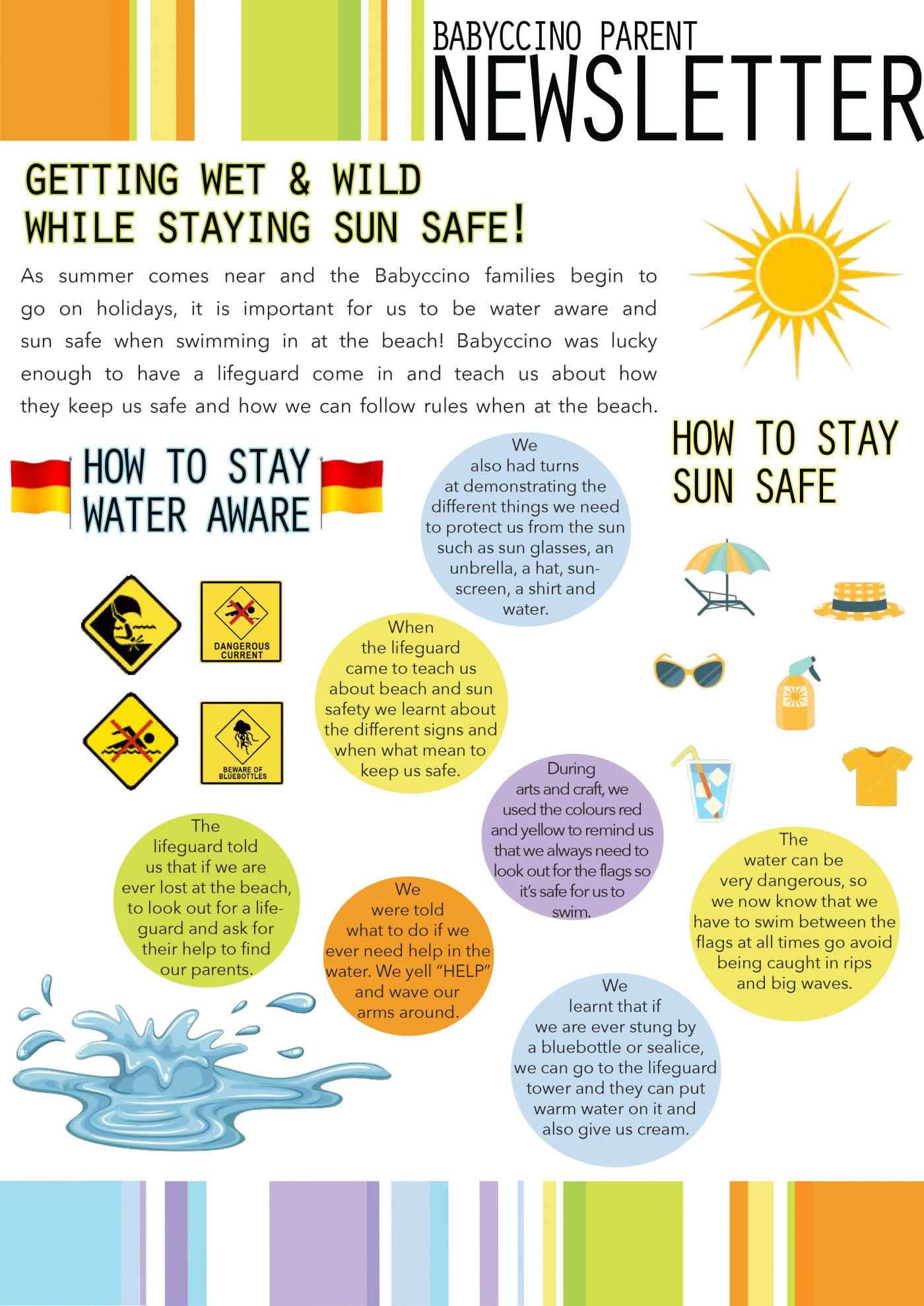 Water and Sun Safety - Babyccino's Long Day Care